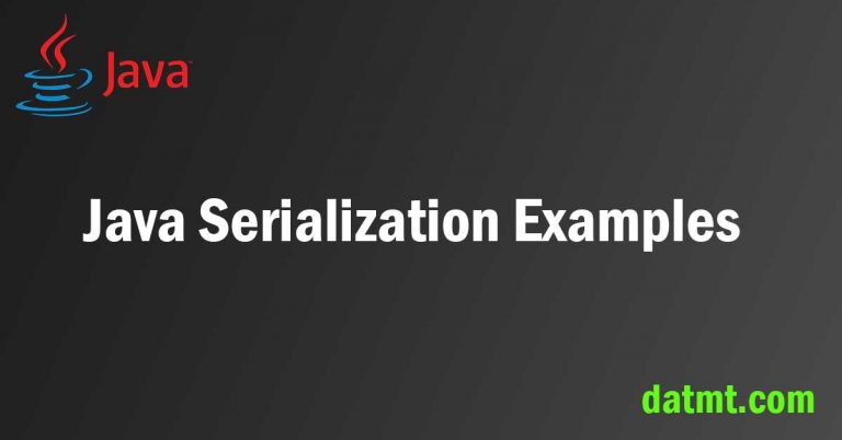 Java Serialization examples - datmt