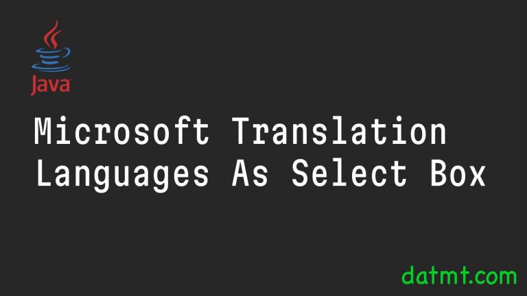 Microsoft Translation Languages As Select Box - datmt